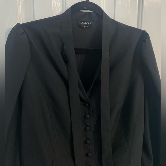 Tom Ford | Tops | Tom Ford Tie Neck Uniform Button Up Blouse | Poshmark